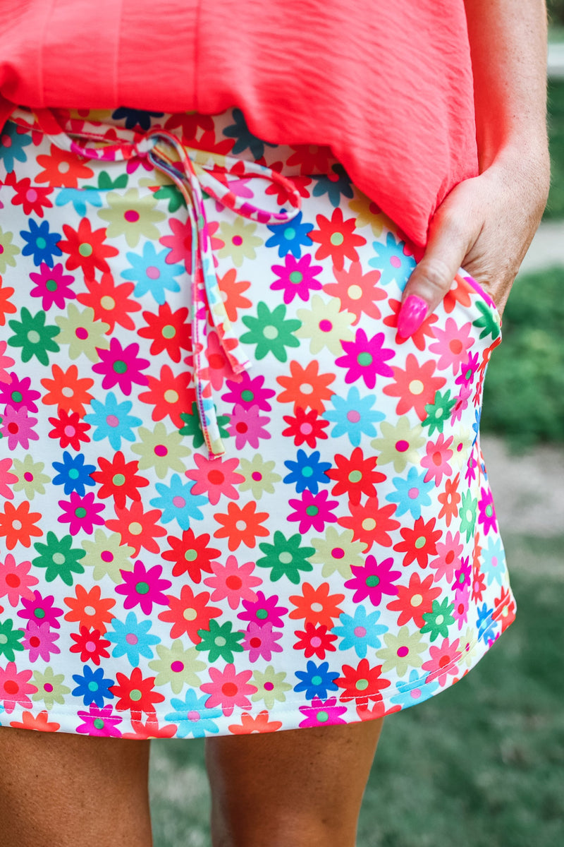 Bright Blooms Floral Skort | Jess Lea Boutique