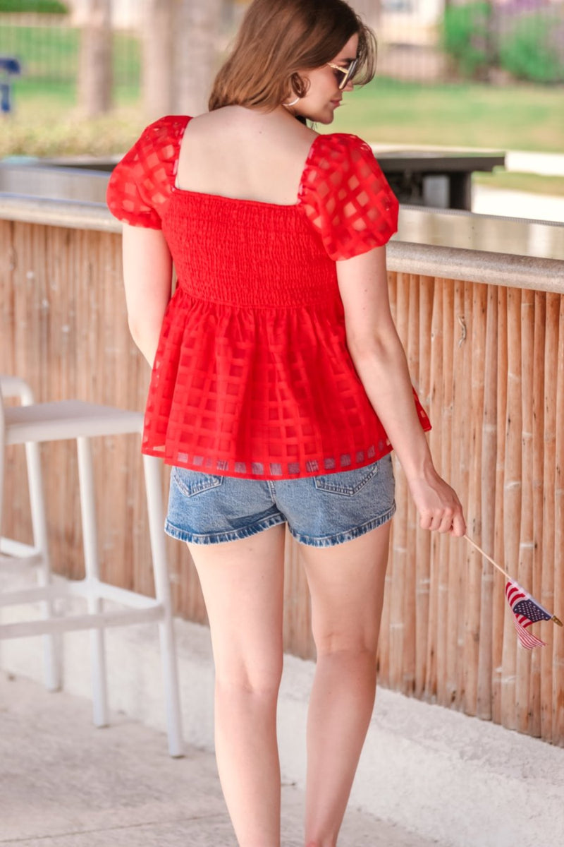Born In The USA Smocked Top | Jess Lea Boutique